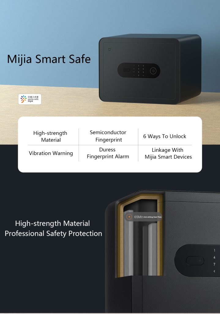 Xiaomi Mijia Smart Safe Deposit Box With FingerPrint - Safe Box - PowerMall